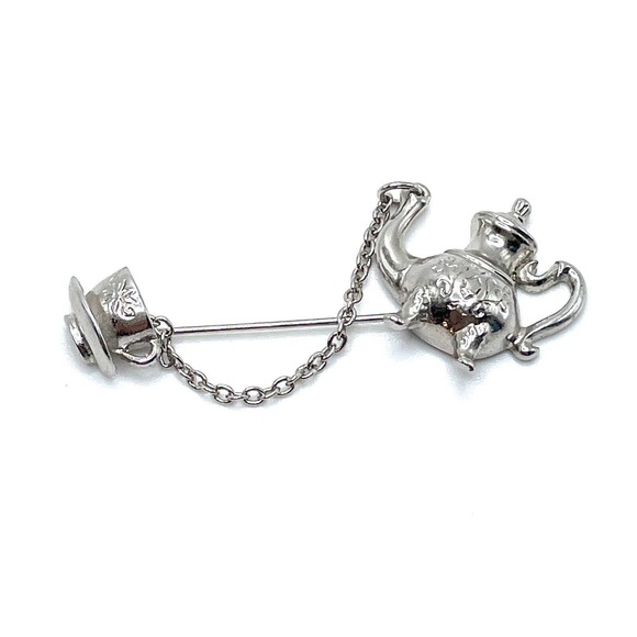 Avon | Jewelry | 981 Avon Colonial Teapot Silver Dangle Stick Pin ...